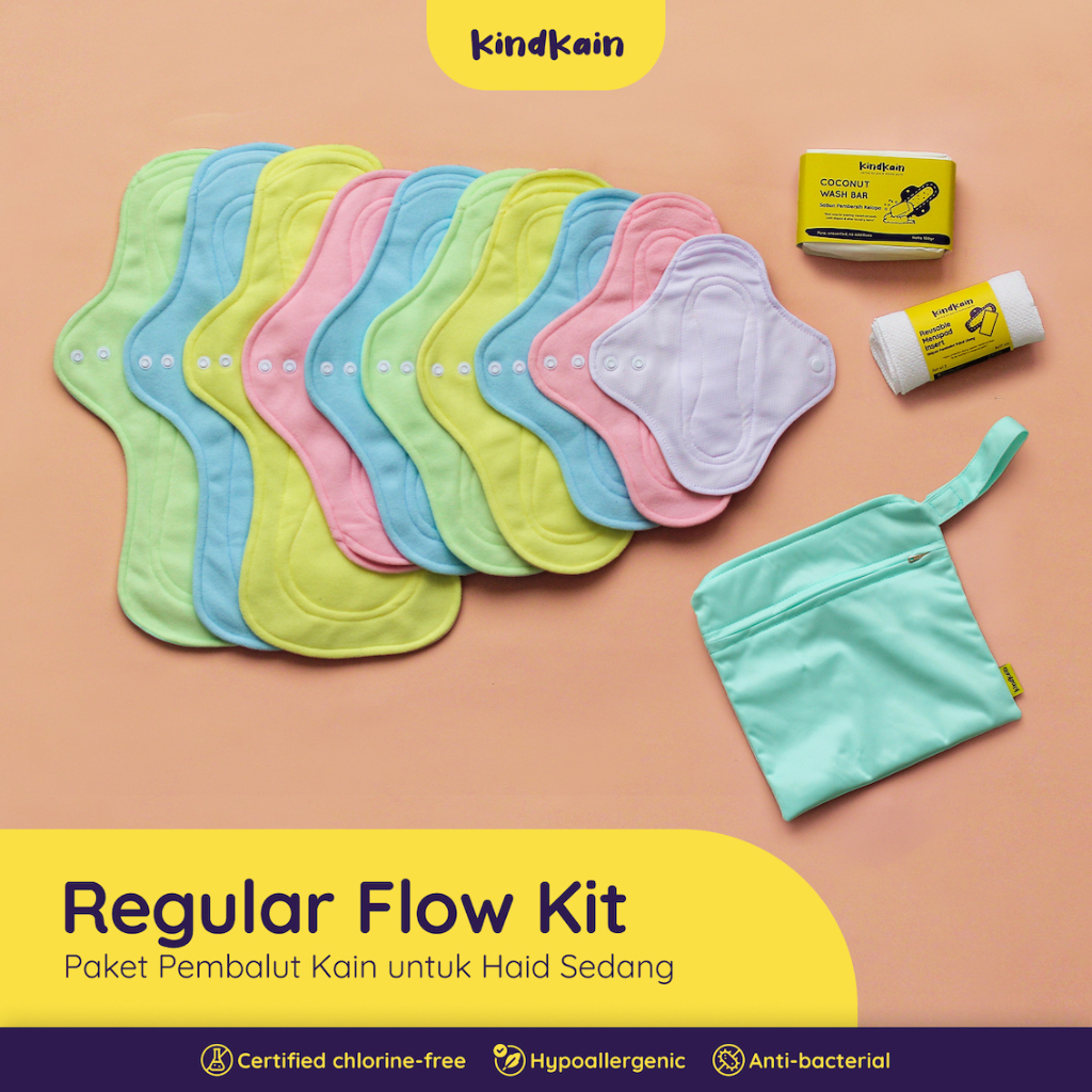 Jual KindKain Regular Flow Kit - Paket Hemat Pembalut Kain untuk Haid ...