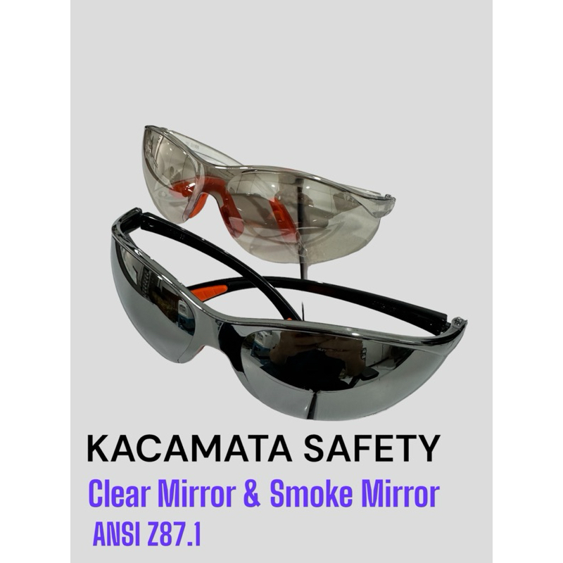 Jual KACAMATA SAFETY FASHION CLEAR MIRRO & SMOKE MIRROR ANSI Z87.1 ...
