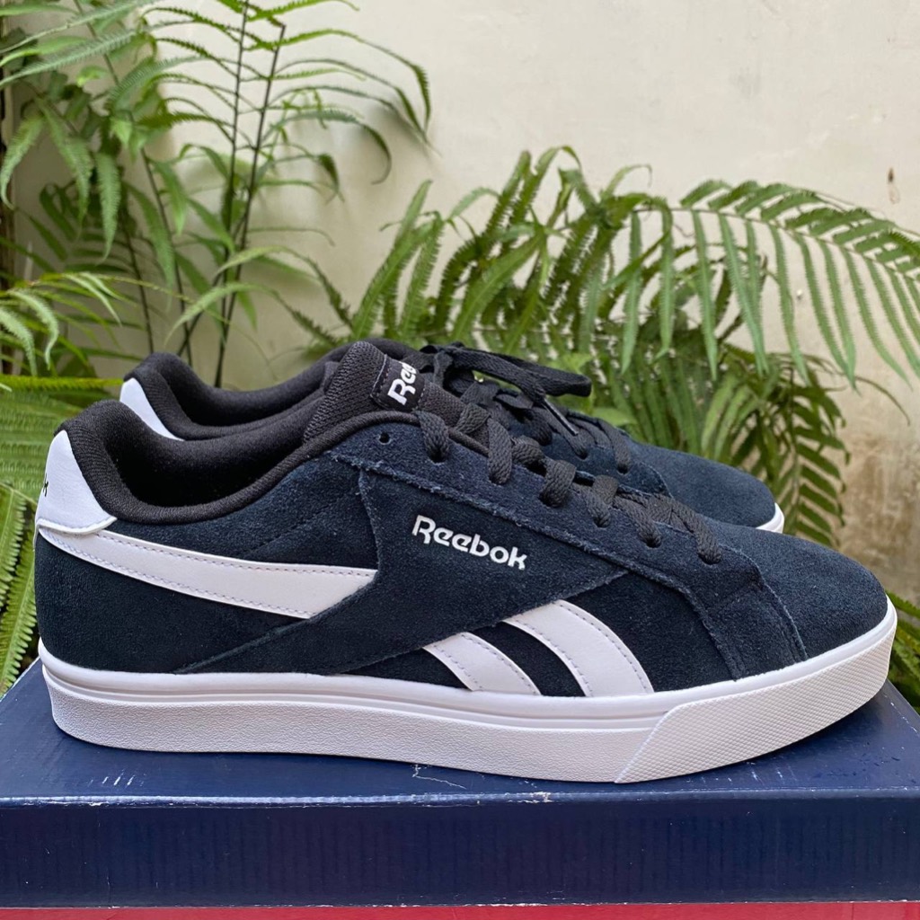 Jual ONY 43 SEPATU REEBOK PRIA REEBOK ROYAL COMPLETE SUEDE BLACK WHITE ...