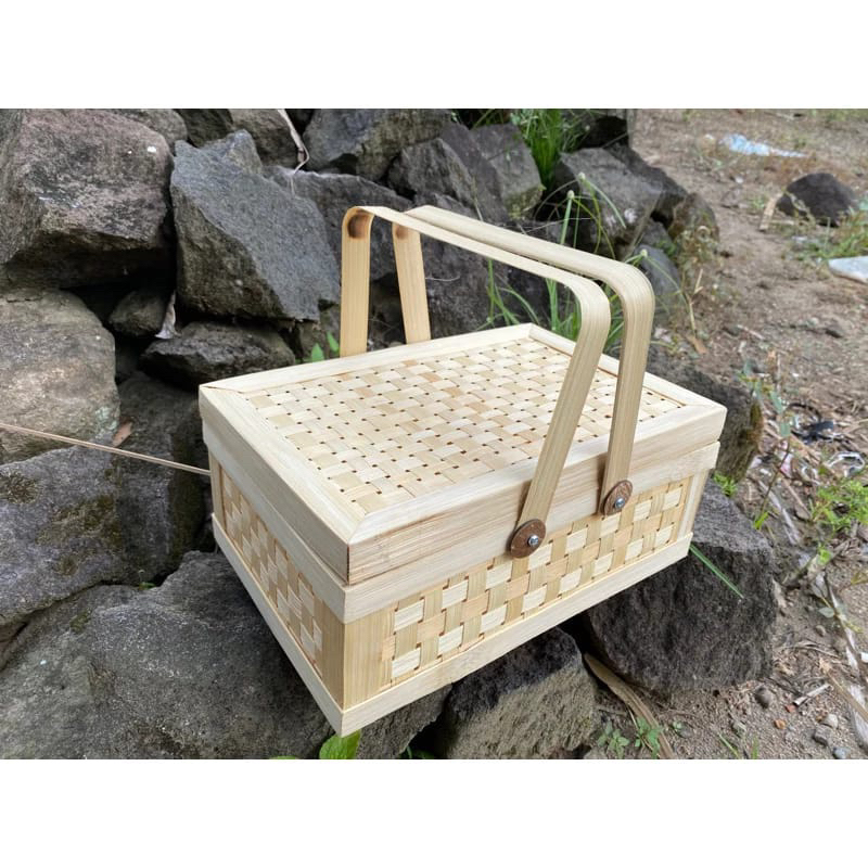 Jual Keranjang Bambu Persegi Panjang 35x25x12cm | Rantang Bambu Putih ...