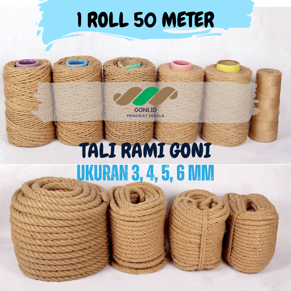 Jual TALI RAMI GONI 50 METER (1 ROLL) 3mm, 4mm, 5mm, 6mm TERMURAH Tali ...