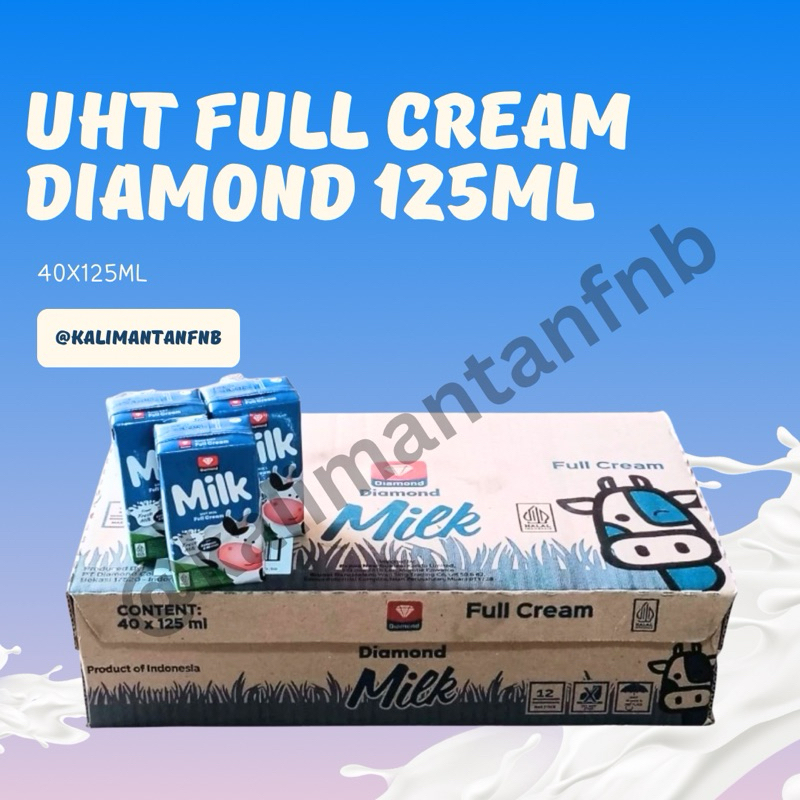 Jual Susu Diamond UHT 125ml Full Cream kartonan (40x125ml) | Shopee Indonesia