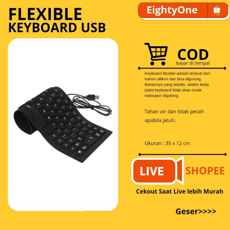 Jual Flexibel Keyboard USB Keyboard Fleksibel | Shopee Indonesia