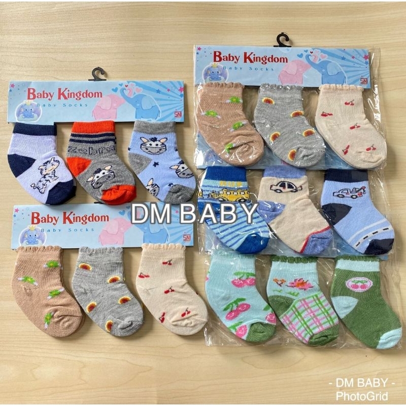 Jual 3 Pasang Kaos Kaki Bayi 3 in 1 Usia 0-12 Bulan Kualitas Premium ...
