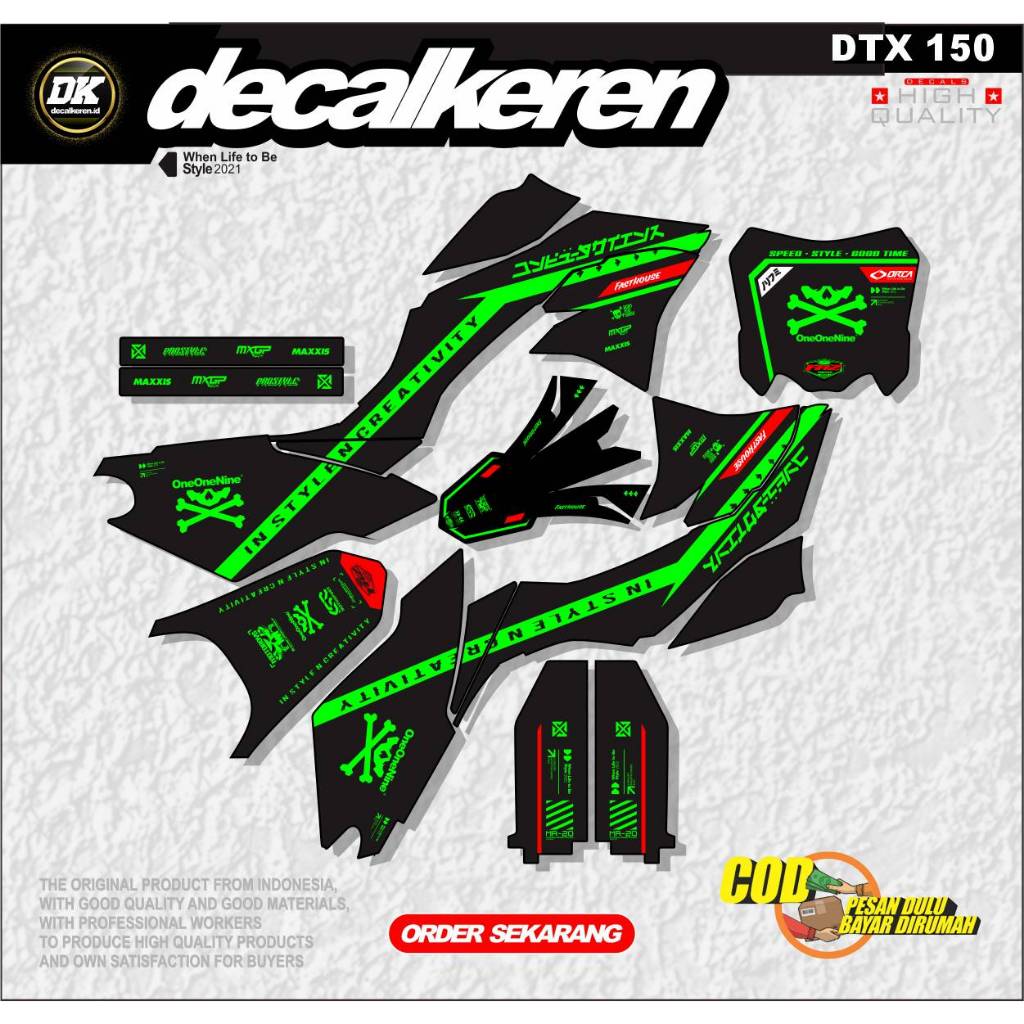 Jual DECAL STIKER MOTOR DTX - KLX BF - DTRACKER - GORDON - CRF - WR ...