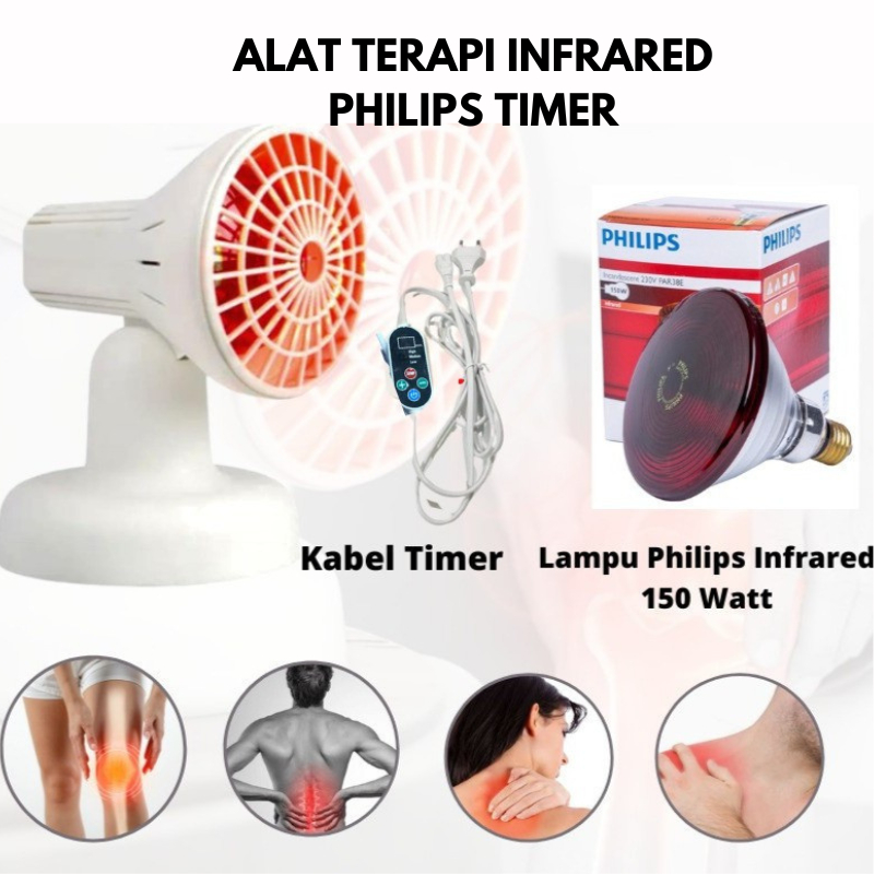 Jual Lampu Terapi Infrared Therapy Infra Merah 150 watt Alat infrared + Lampu Philips | Shopee ...