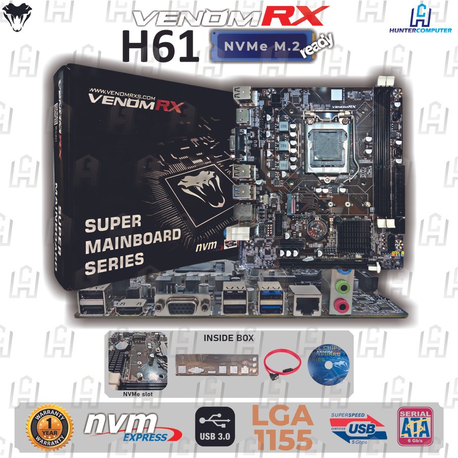 Jual Motherboard h61 ddr3 LGA 1155 NVME SATA 3.0 & USB 3.0 VenomRX ...