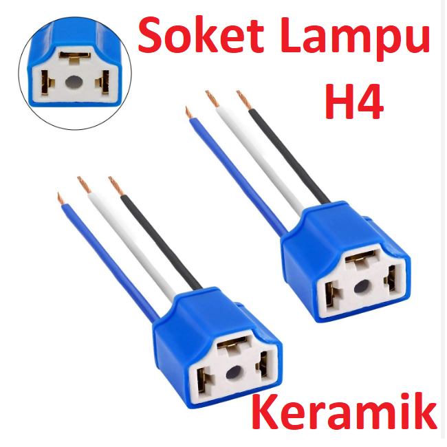 Jual Socket Soket Rumah Lampu H4 Mobil Bahan Keramik Seal Beam Sealbeam ...