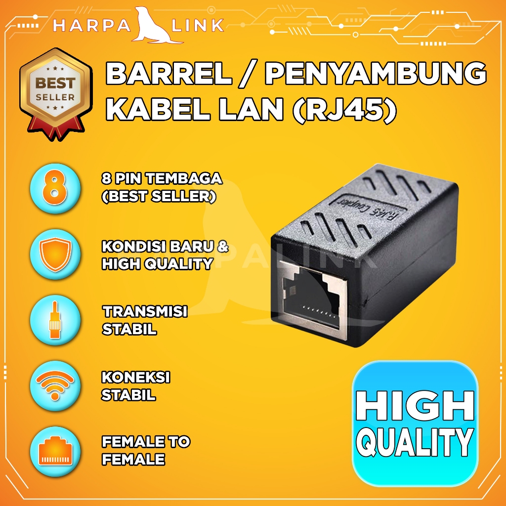Jual Barrel RJ45 Konektor Sambungan Kabel LAN Rj45 Internet Extension ...