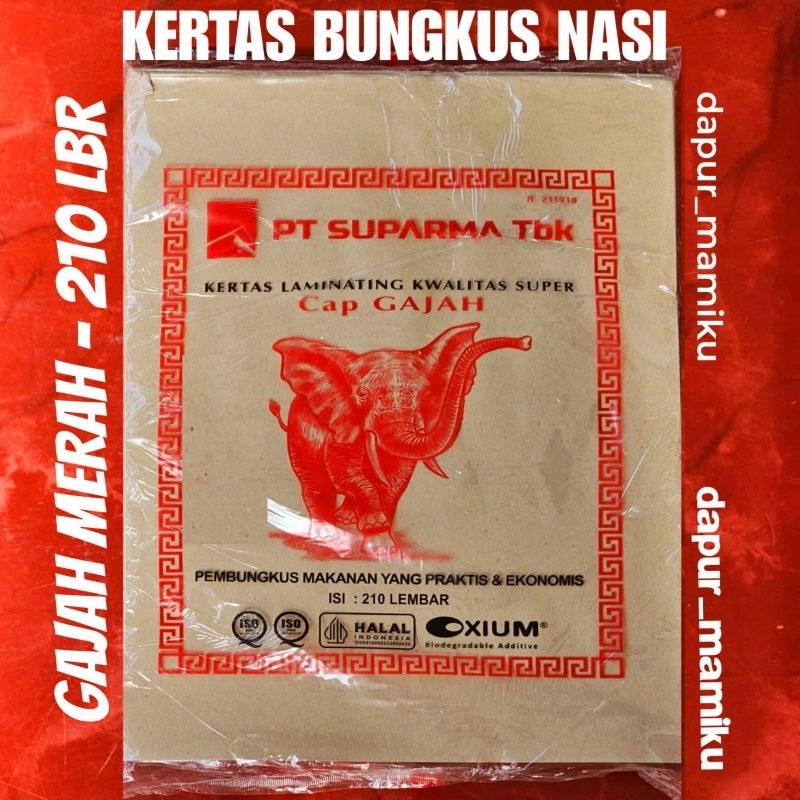 Jual Kertas Bungkus ( Gajah Merah ) Kertas Nasi Coklat Paper Rice Nasi ...