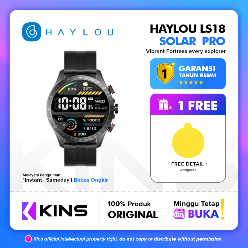 Jual Haylou Solar Pro LS18 Smartwatch Canggih dengan fitur AOD ip68 | Shopee Indonesia