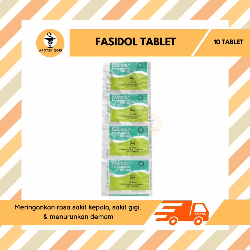 Jual FASIDOL PARACETAMOL 500 MG STRIP 10 TABLET/PENURUN DEMAM/PEREDA ...