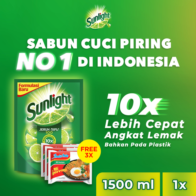 Jual Buy 1 Sunlight Lime 1500mL FREE 3 Indomie | Shopee Indonesia