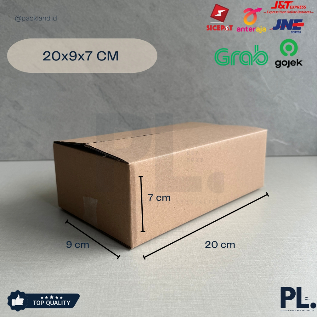 Jual DUS PACKAGING | KARDUS | BOX POLOS 20x9x7cm | Shopee Indonesia