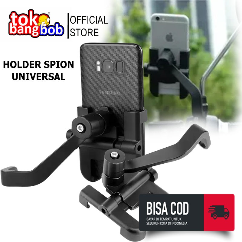 Jual Phone Holder Spion Motor Full Besi Phone Holder Stang Motor Phone Holder Stang Sepeda Full ...