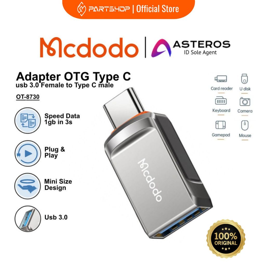Jual MCDODO Otg Adapter Usb A 3.0 To Type C Data Transmission OT-6550 ...