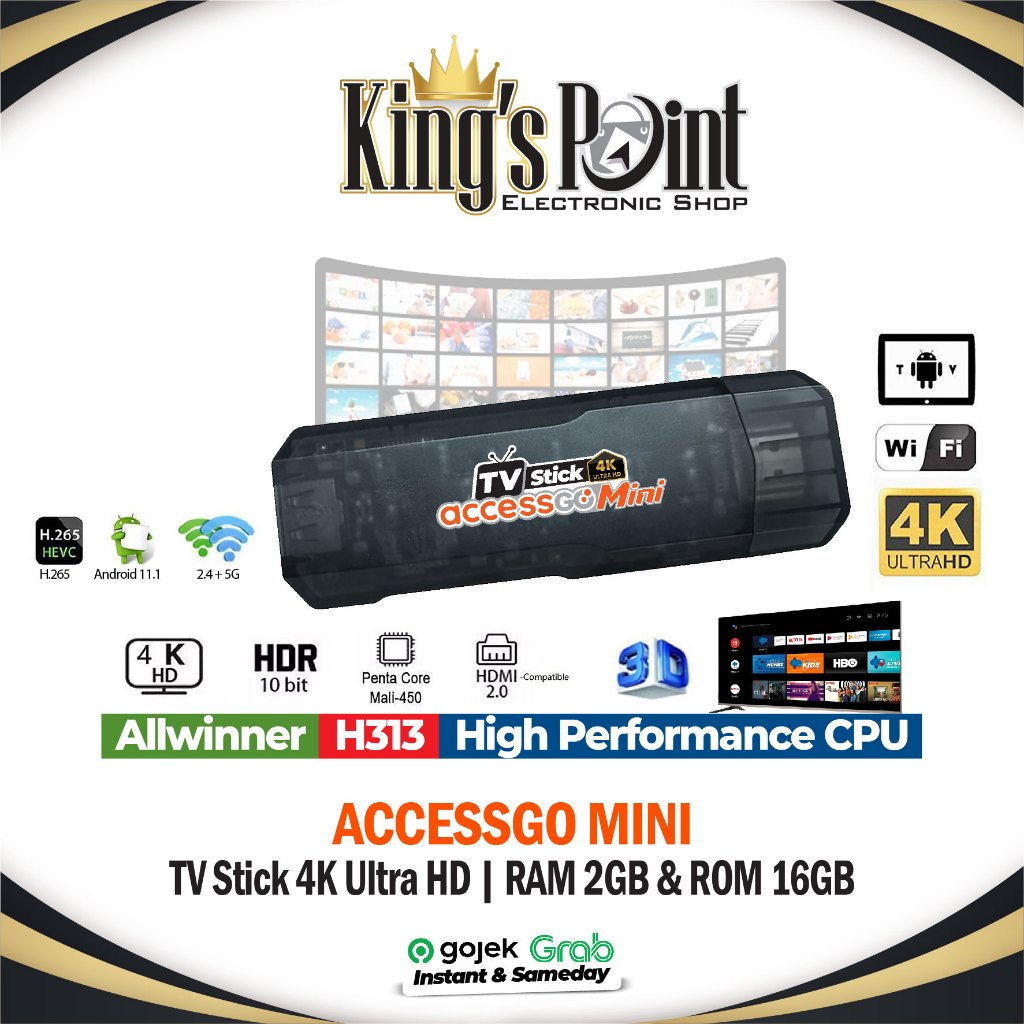 Jual Accessgo Prima Mini TV Stick Android RAM 2GB & ROM 16GB | Shopee ...