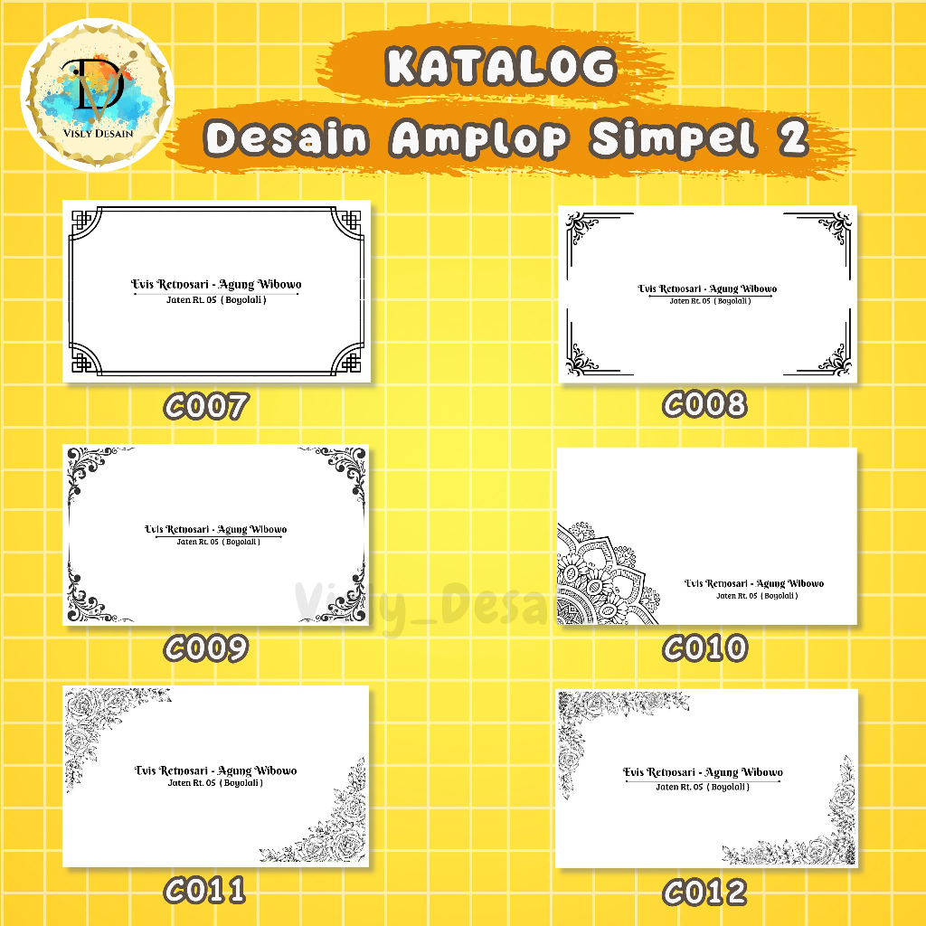 Jual Visly Desain - Amplop Desain Sedang KODE C001-C048 Ukuran 9 x 15,2 ...