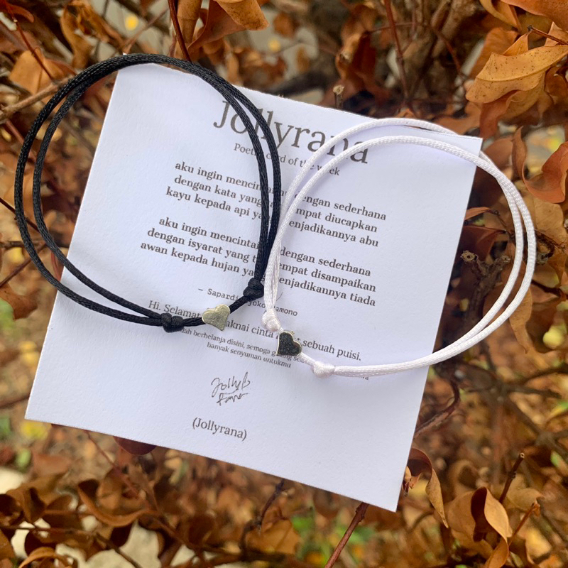Jual Gelang Couple Love Silver Tali Satin | Shopee Indonesia
