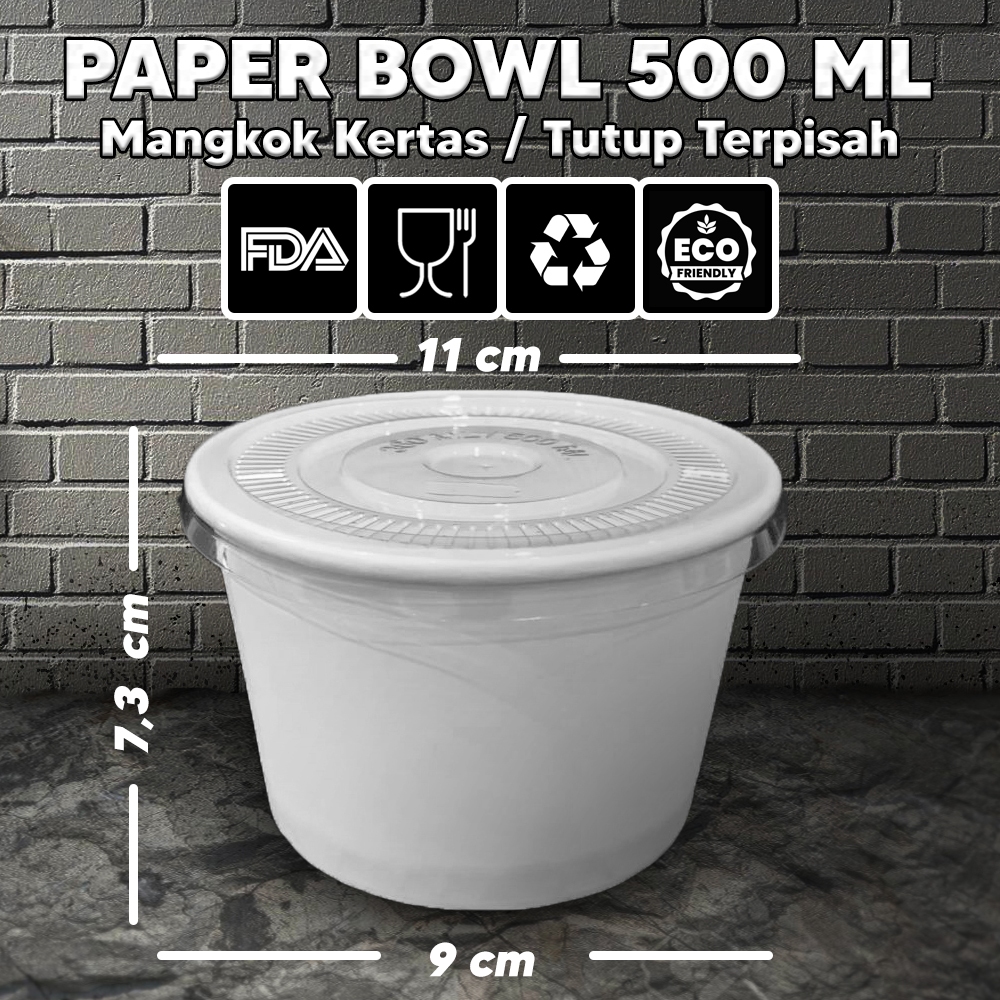 Jual PAPER BOWL - MANGKOK KERTAS SEMUA UKURAN DENGAN TUTUP - PAPER RICE ...