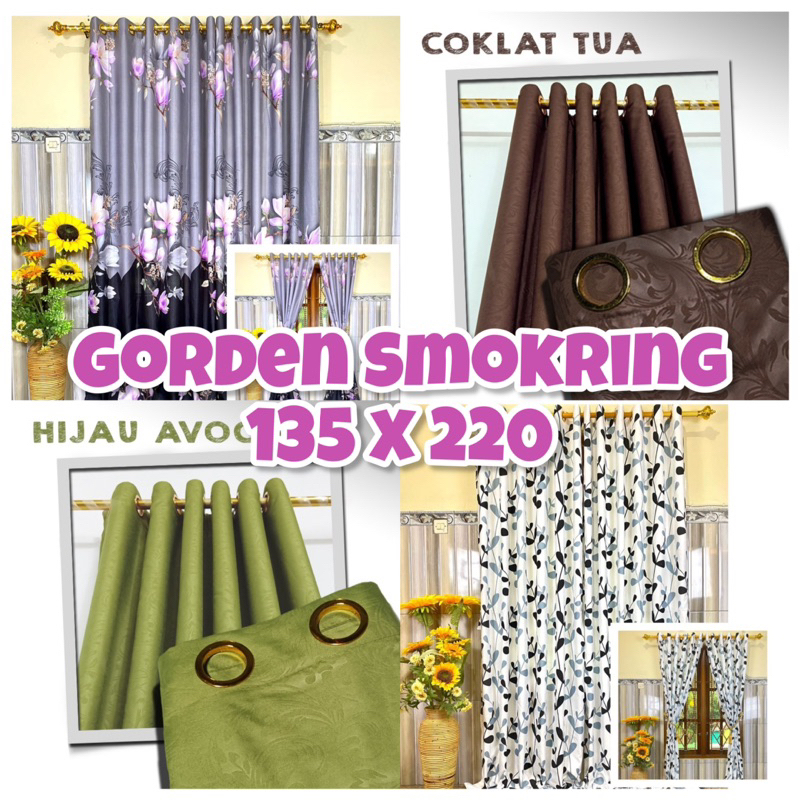Jual GORDEN PINTU DAN TIRAI JENDELA POLOS MOTIF EMBOS SMOKERING 12 ...