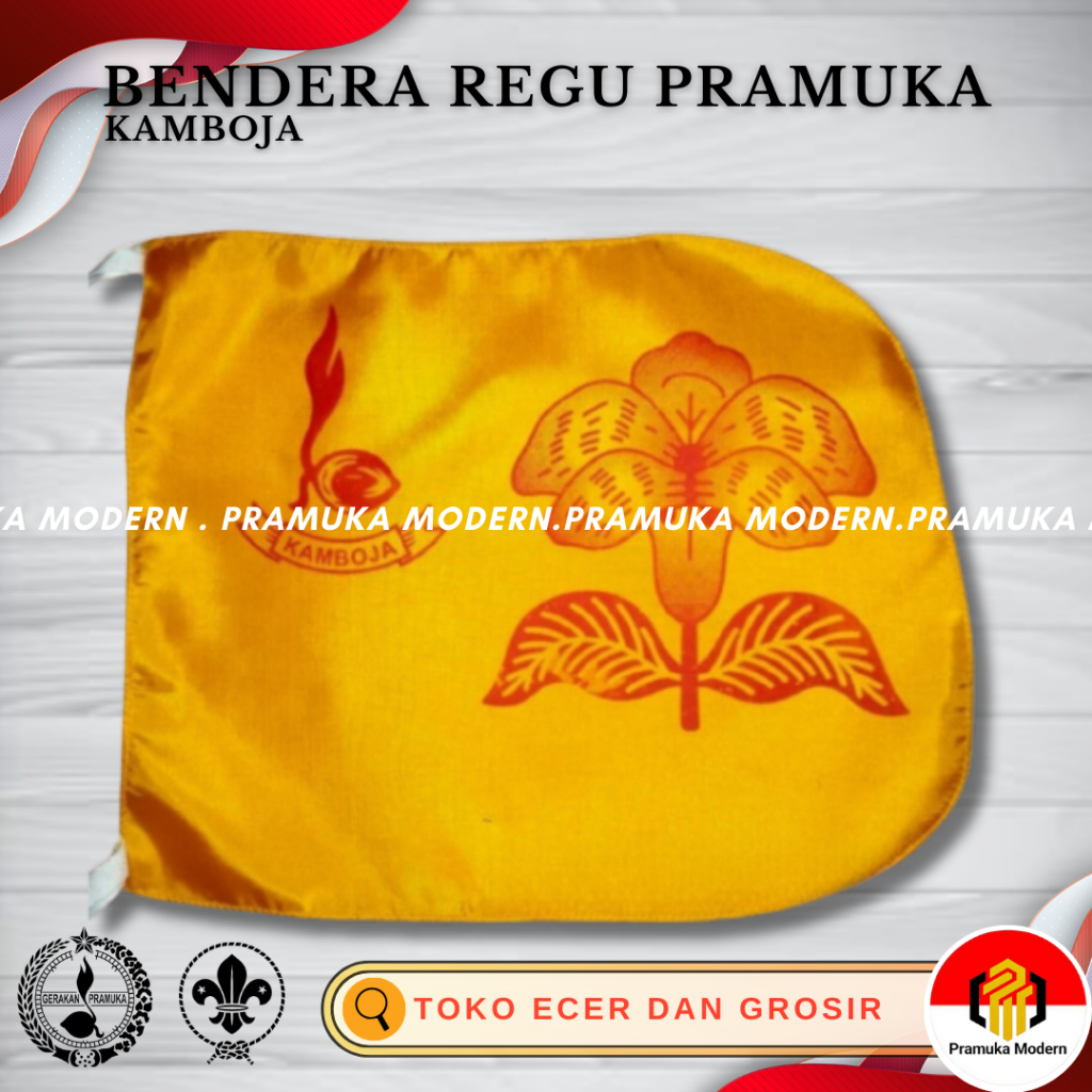 Jual Bendera regu kamboja / bendera regu putri kamboja / bendera regu ...