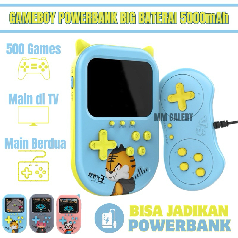 Jual Gameboy Retro Powerbank 5000 mAh 500 in 1 Mini Portable SUPREME A11 Series Console Game 1 ...
