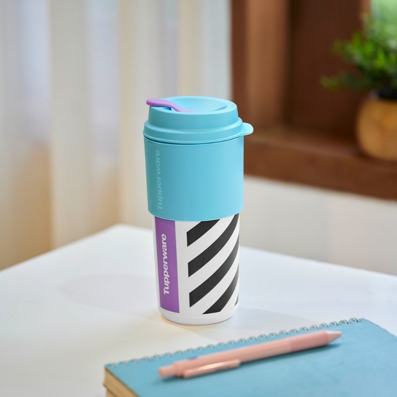 Jual Tumbler Kopi Tupperware - Coffee to Go 490ml Biru | Shopee Indonesia