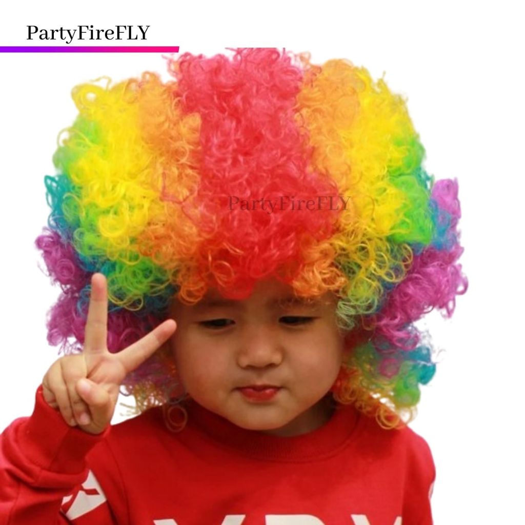 Jual Party Warna Warni Rambut Palsu Keribo / Wig Kribo Keriting/ Wig ...