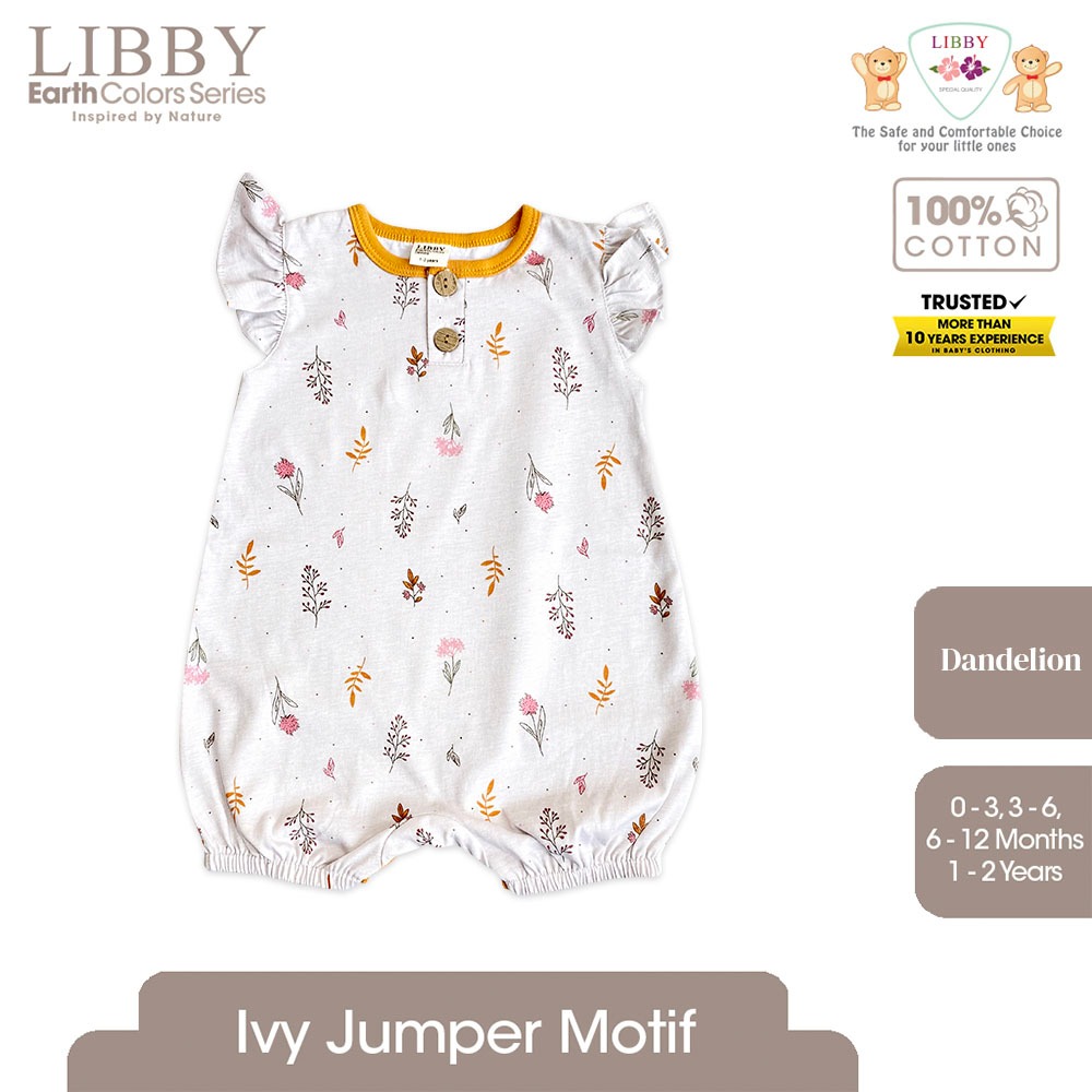 Jual LIBBY Jumper Bayi Perempuan Ruffle Motif IVY Romper Bayi 0-2 Tahun ...