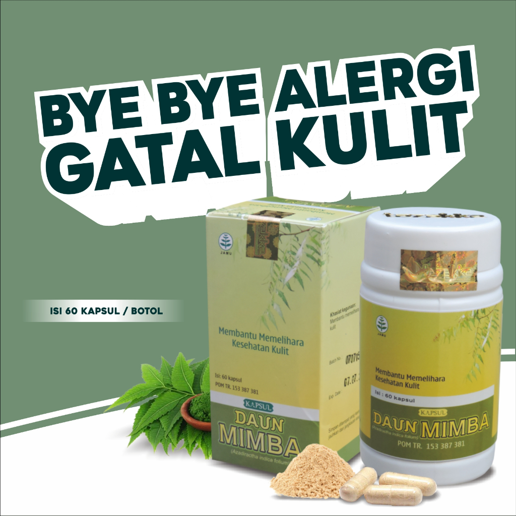 Jual Obat Anti Alergi dan Gatal untuk Kulit Daun Mimba Tazakka isi 60 ...