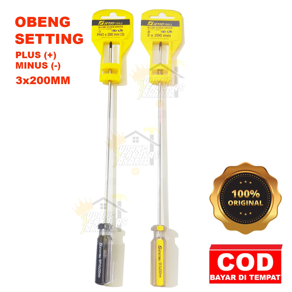 Jual Obeng Setting 3 x 200mm JETJO TOOLS In Line Screw Driver ...