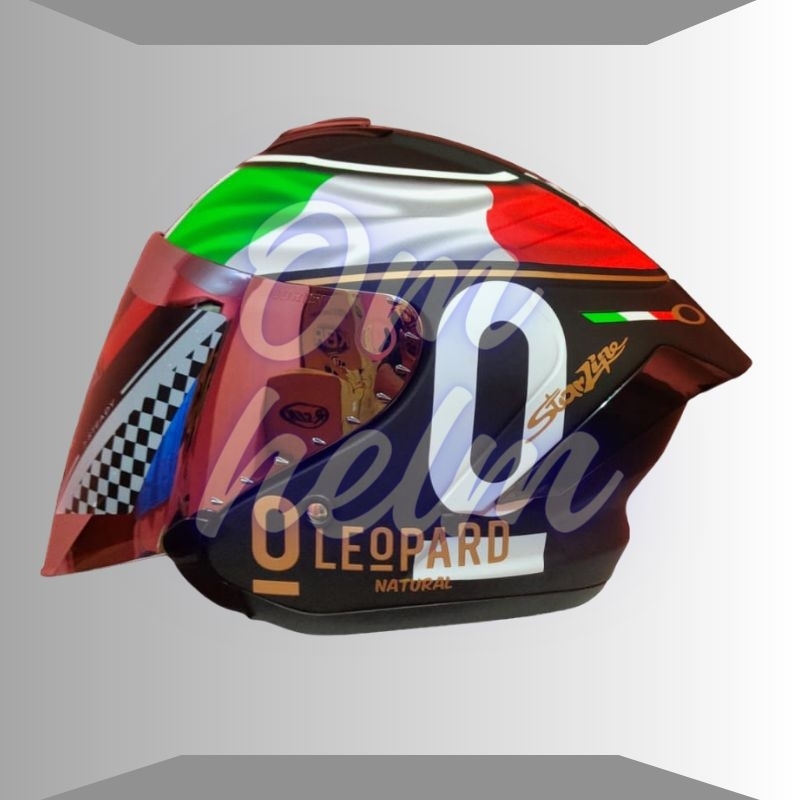 Jual Helm JS ARMOR Motif Leopard Hitam Dop Dewasa Pria Cowok Cewek ...