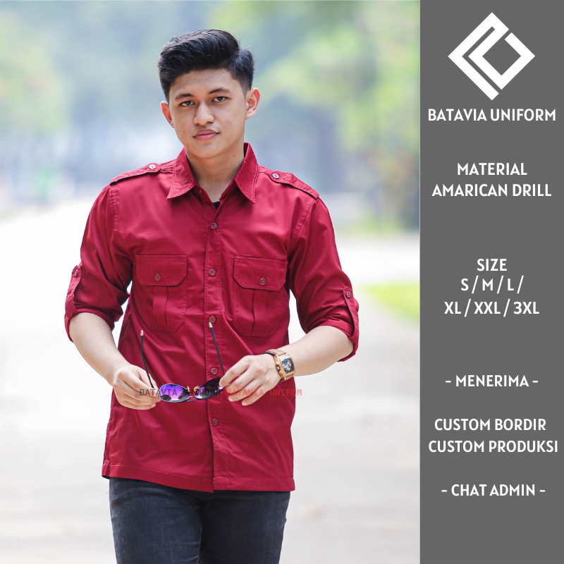 Jual Baju PDL Pria Lengan Panjang - Kemeja Seragam Kerja Dinas Lapangan ...