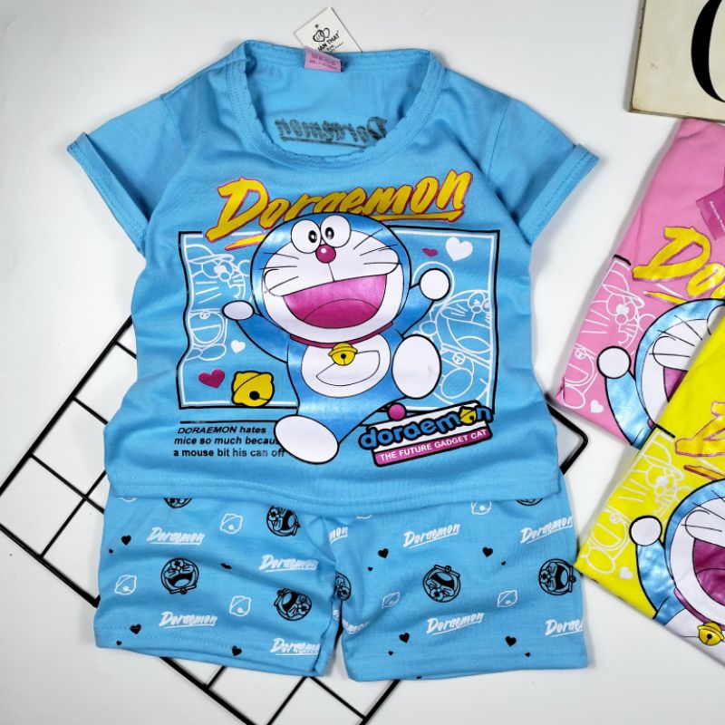 Jual BAJU ANAK PEREMPUAN TERBARU STELAN DORAEMON LENGAN PENDEK RANDOM ...