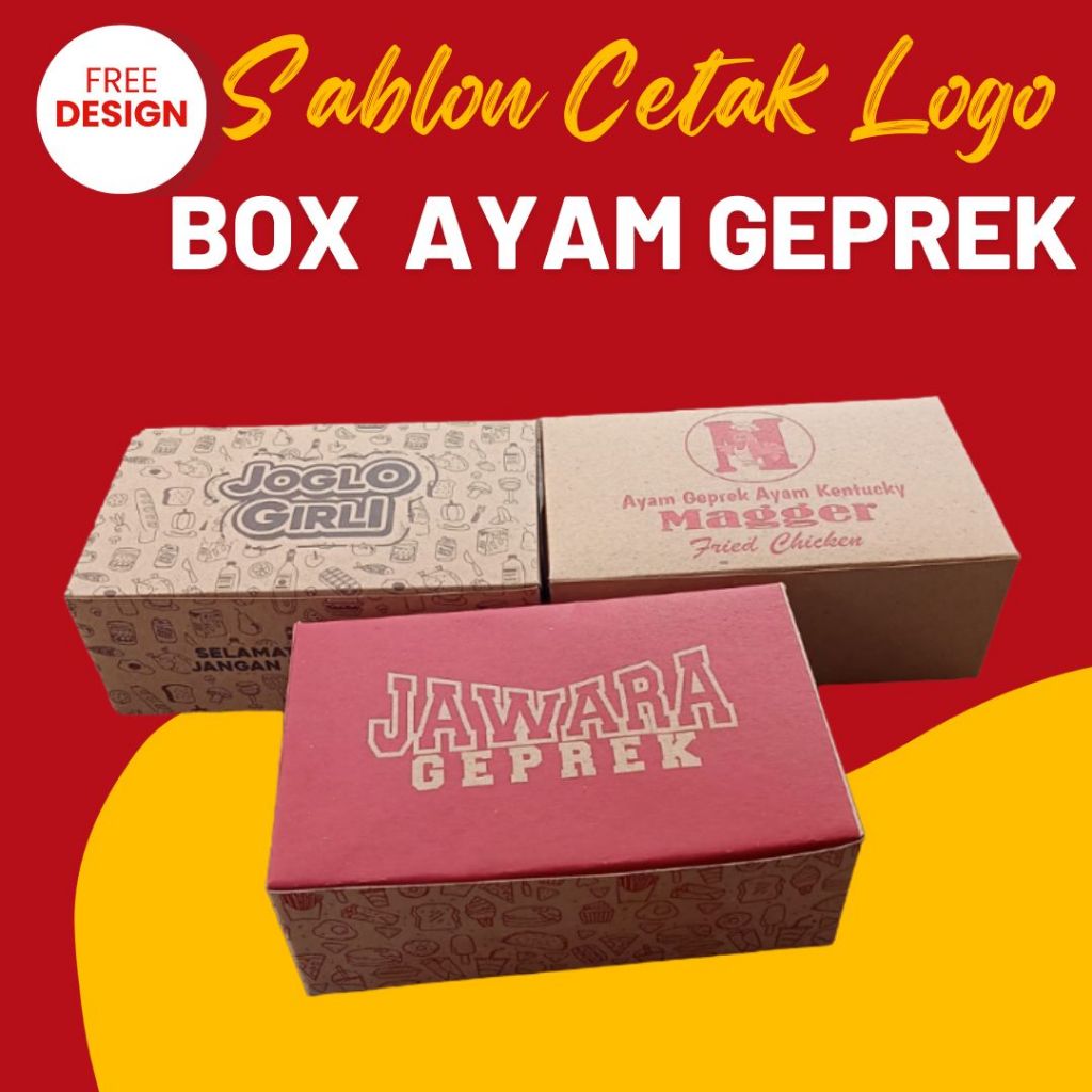 Jual Cetak logo box nasi box fried chicken ayam geprek kotak nasi box ...