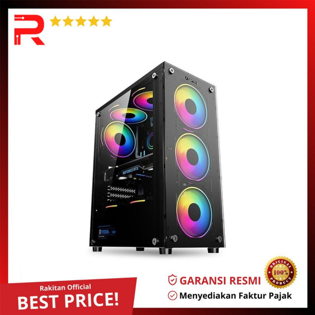 Jual Power Up Raptor Black Strike 1652 + Fan 3 Pcs Gaming Case | Shopee ...