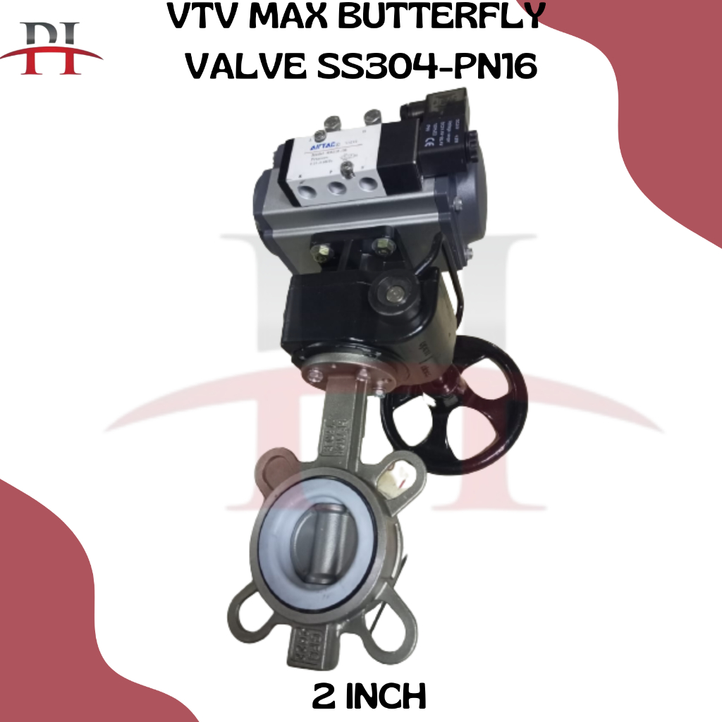 Jual VTV MAX BUTTERFLY VALVE WITH PNEUMATIC ACTUATOR SS304 PN16 ...