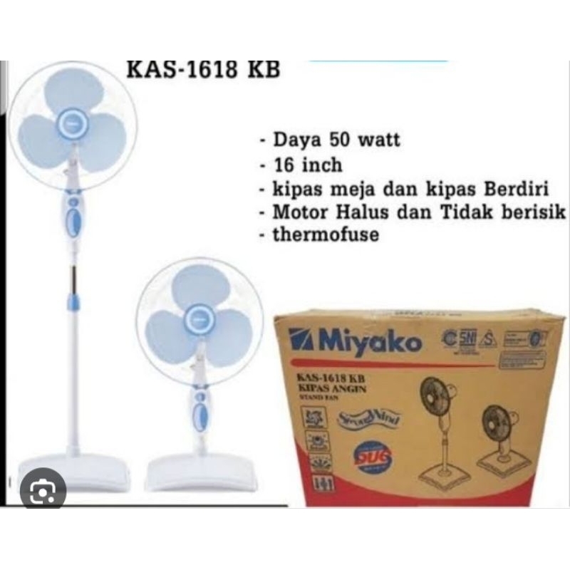Jual MIYAKO Fan Standing Kipas Angin KAS-1618KB-GB/Kipas angin/Miyako ...