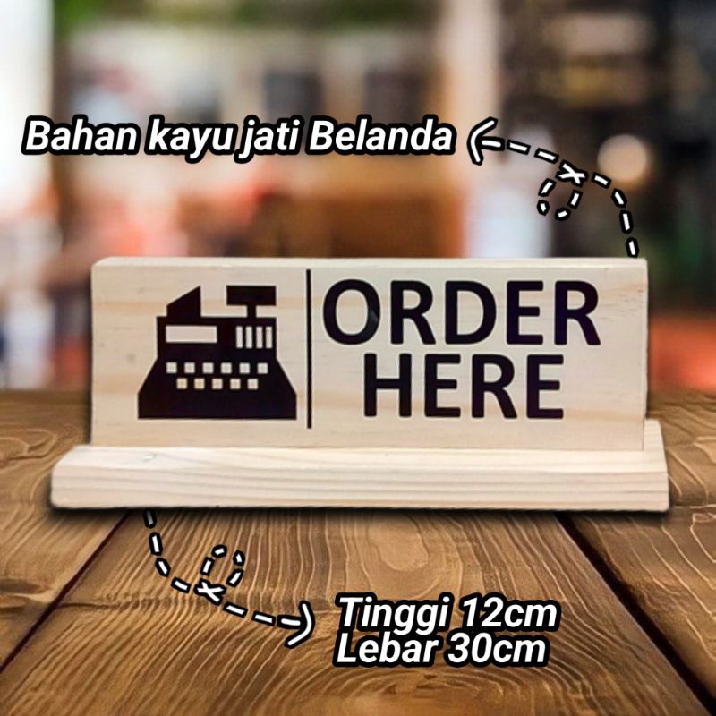 Jual PAPAN TANDA MEJA "ORDER HERE" SIGN BOARD 30X12CM | Shopee Indonesia