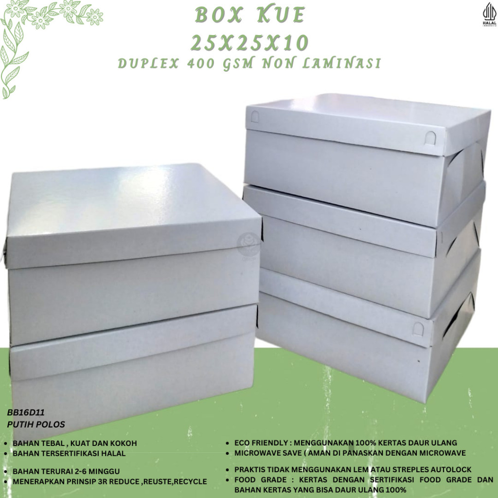 Jual Dus 25x25x10 Box 25x25 Tebal 400 Gsm Dus Kue (BB16D11-25X25X10 ...
