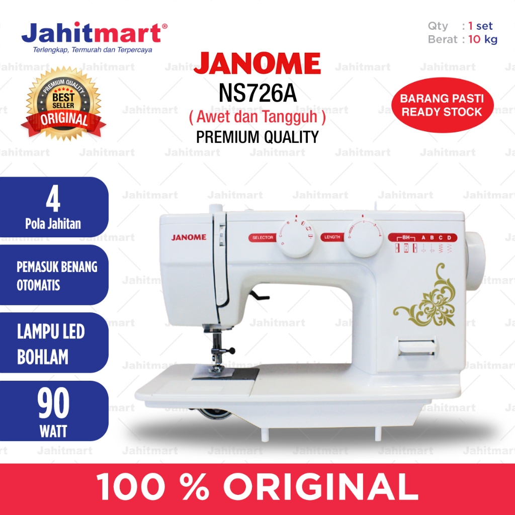 Jual Mesin Jahit Semi Portable Merk JANOME NS726A/NS 726 A Body Besi | Shopee Indonesia
