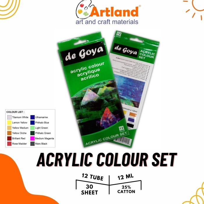 Jual De Goya Acrylic Colour Set 12x12ml – Cat Akrilik Premium untuk ...