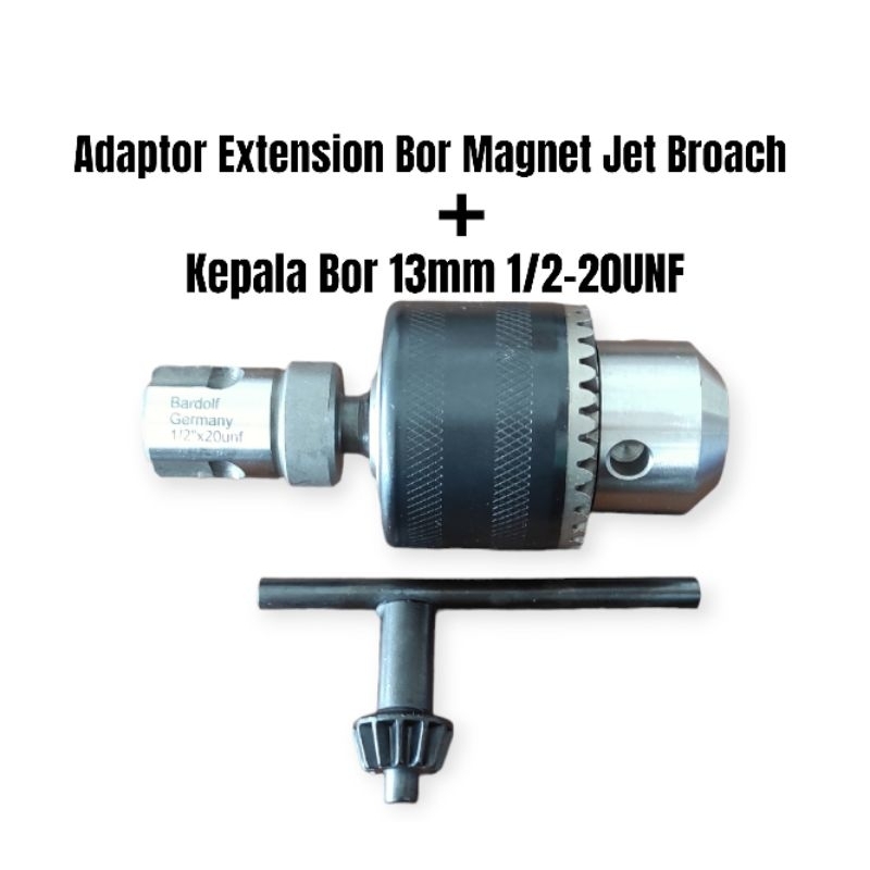 Jual Adaptor Sambungan Bor Magnet Jet Broach + Kepala Bor 1/2