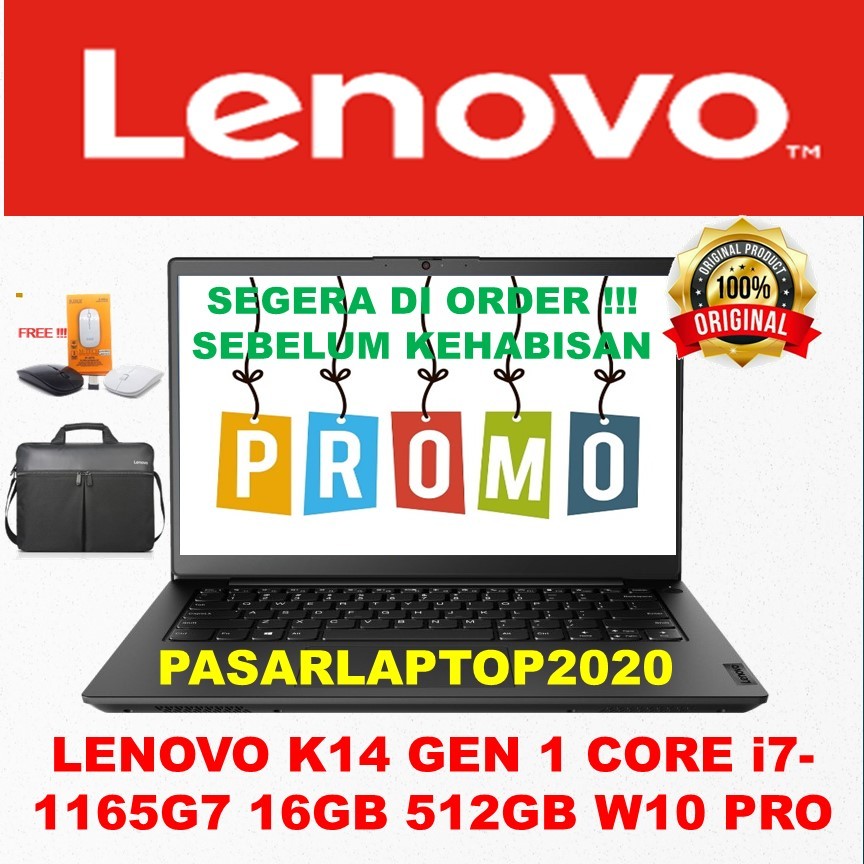 Jual LENOVO K14 GEN 1 CORE i7-1165G7 16GB 512GB 14" FHD WIN10 PRO BLACK | Shopee Indonesia