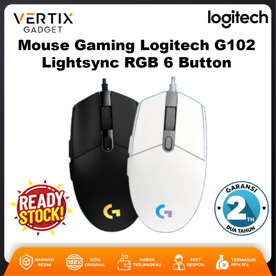 Jual Mouse Gaming Logitech G102 Lightsync RGB 6 Button - Garansi 2th | Shopee Indonesia