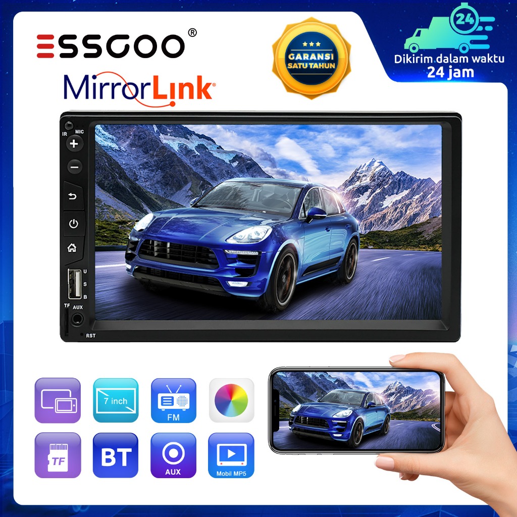 Jual ESSGOO Head Unit 7 inch Universal Double Din Mirrorlink 7701 7018 Carplay 710C Touch Screen ...