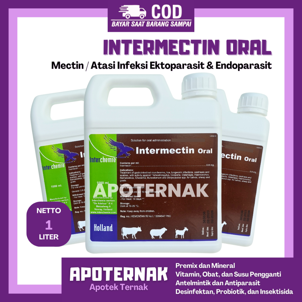 Jual INTERMECTIN ORAL 1 Liter - Obat Parasit Ektoparasit dan ...