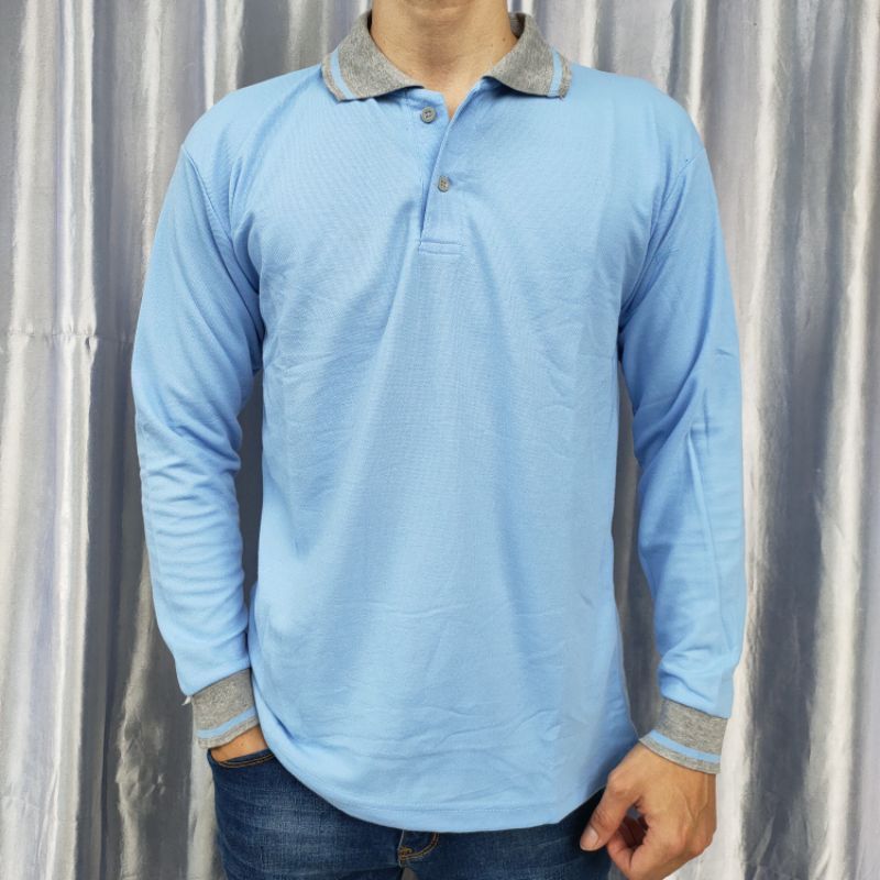 Jual Kaos Kerah Lakos Polos Lengan Panjang Rip Dewasa Polo Shirt M L XL XXL 3XL | Shopee Indonesia