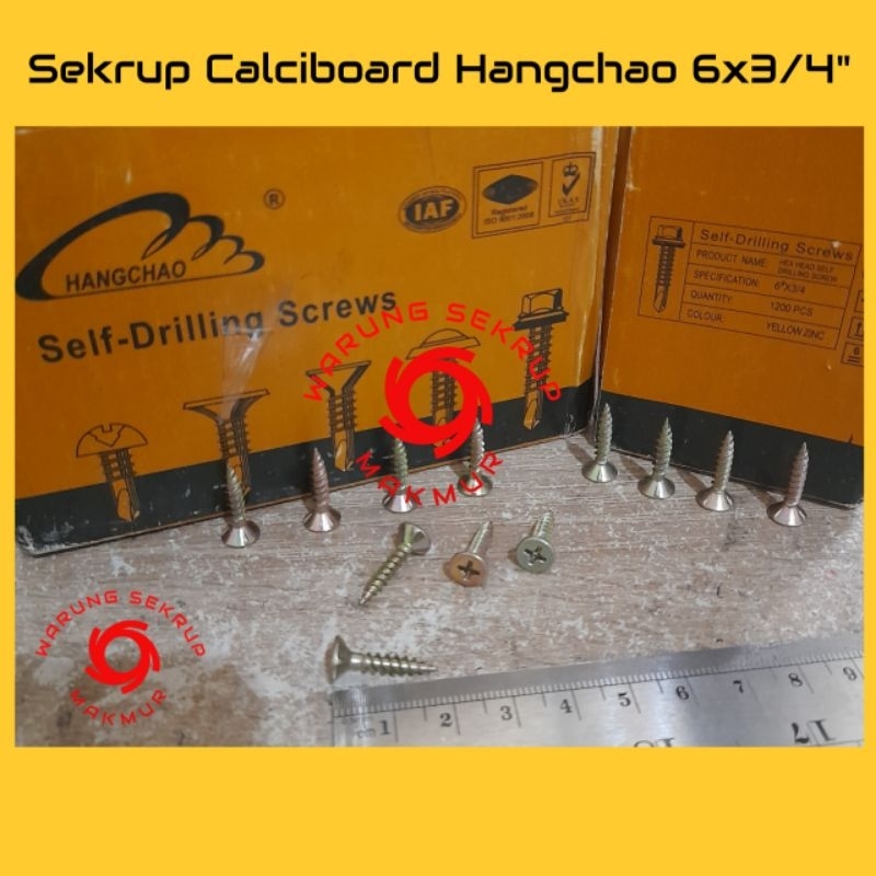 Jual (100 pcs) Sekrup Kuning GRC Kalsi 6x3/4 / Skrup Calciboard 2CM ...